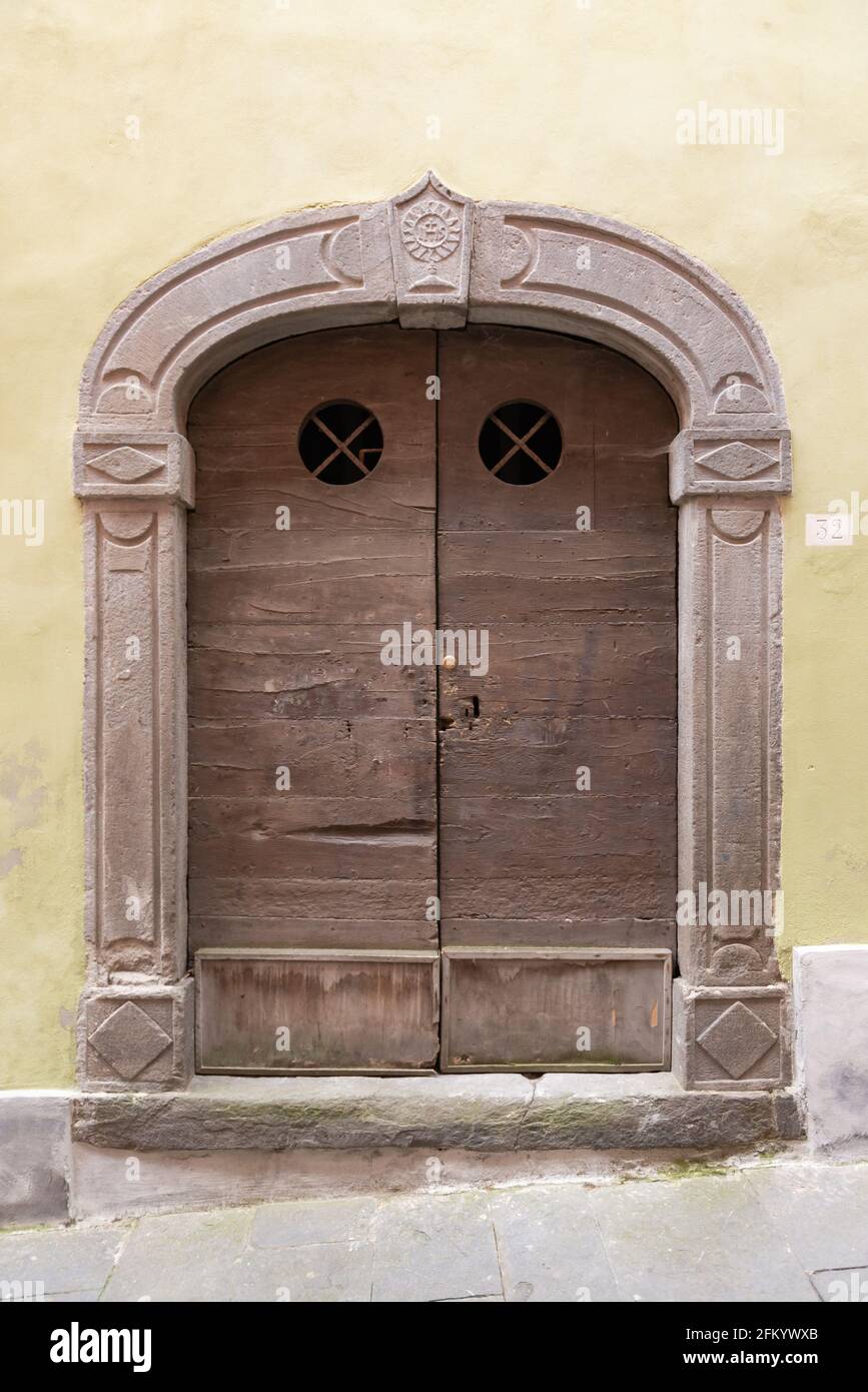Beautiful front door. A very old door to one of the thousand-year-old ...