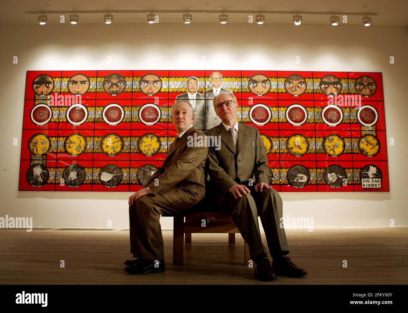 Artists Gilbert and George pose for photographers during the press ...