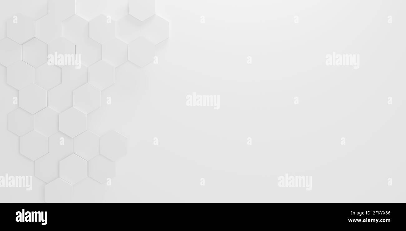 Random shifted white honeycomb hexagon background wallpaper banner pattern with copy space ...