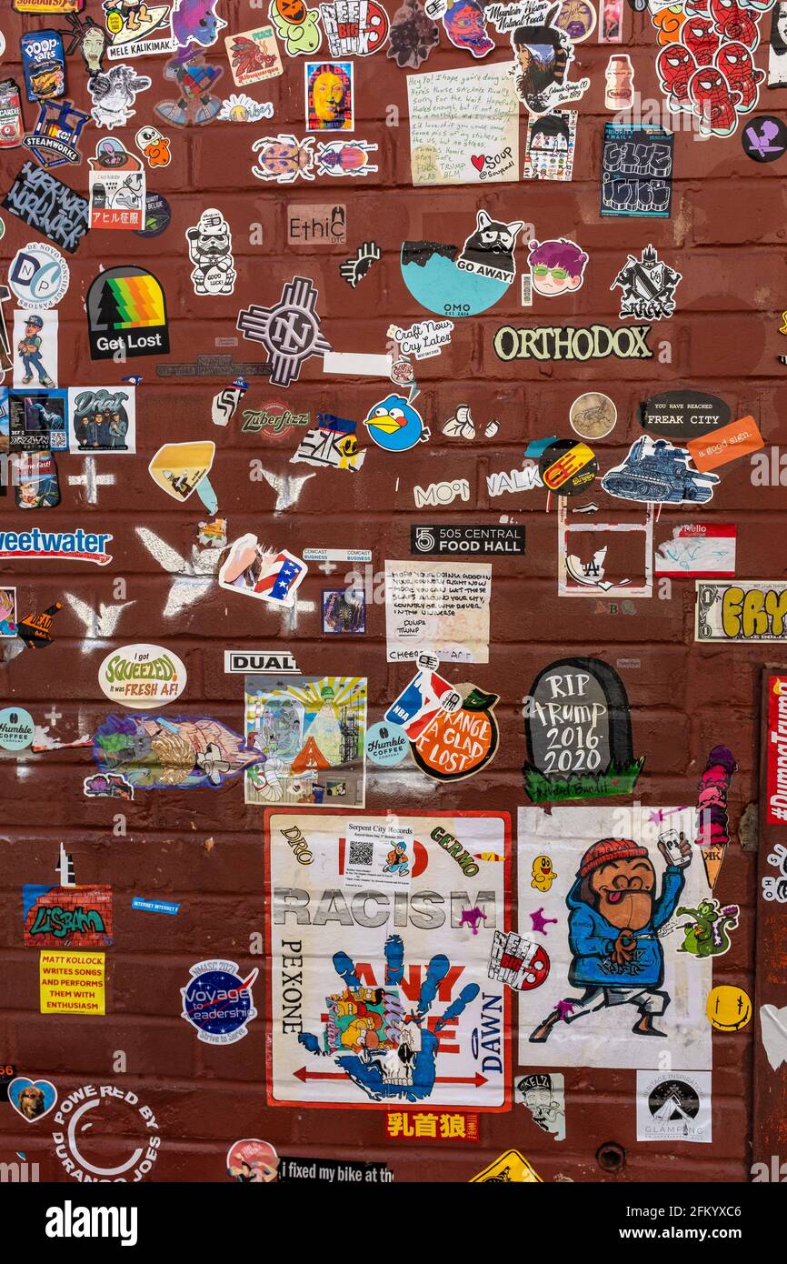 #ABQstickerwall (wall of stickers in downtown Albuquerque, N.M ...