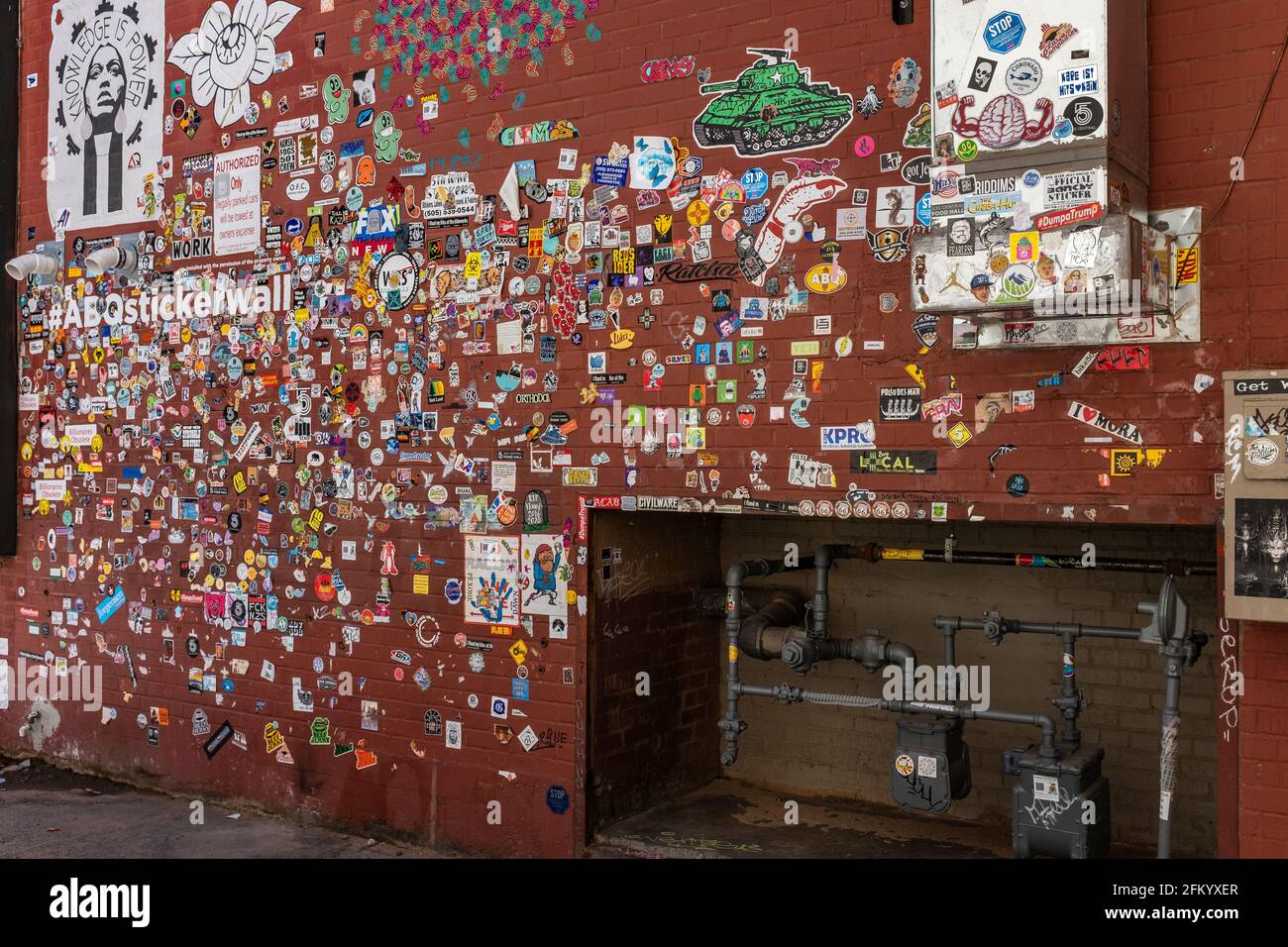 #ABQstickerwall (wall of stickers in downtown Albuquerque, N.M ...