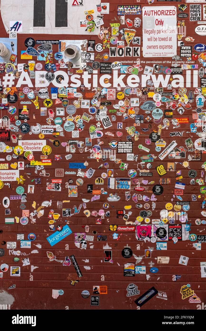 #ABQstickerwall (wall of stickers in downtown Albuquerque, N.M ...