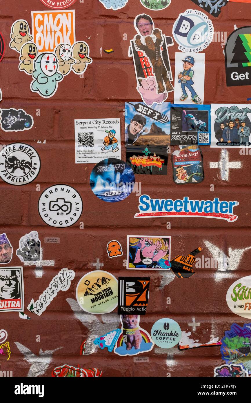 #ABQstickerwall (wall of stickers in downtown Albuquerque, N.M ...