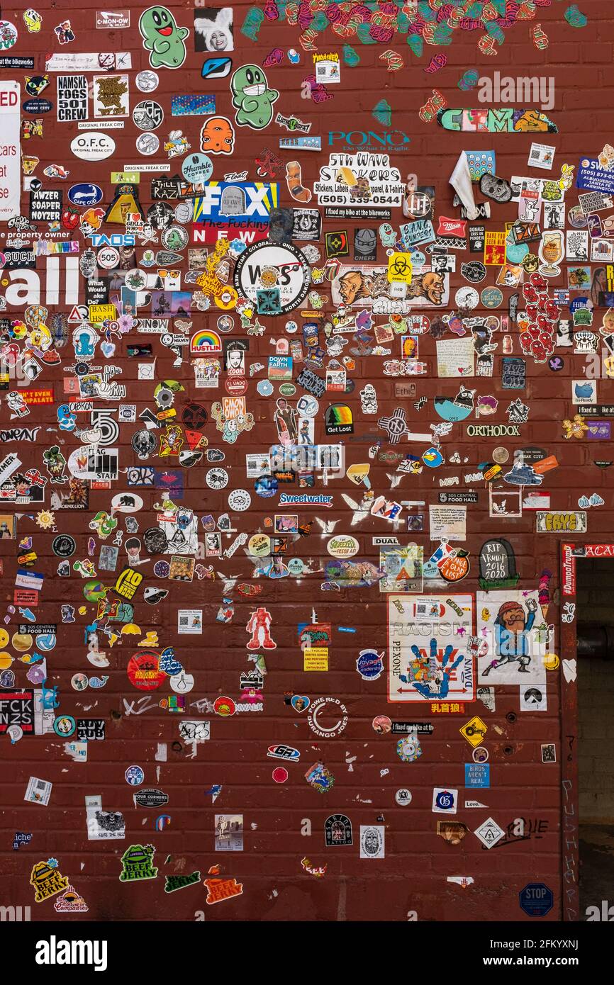 #ABQstickerwall (wall of stickers in downtown Albuquerque, N.M ...