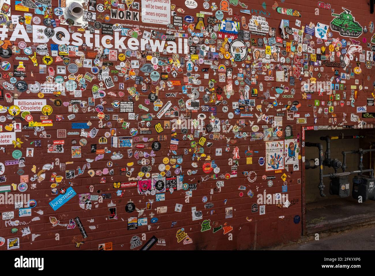 #ABQstickerwall (wall of stickers in downtown Albuquerque, N.M ...