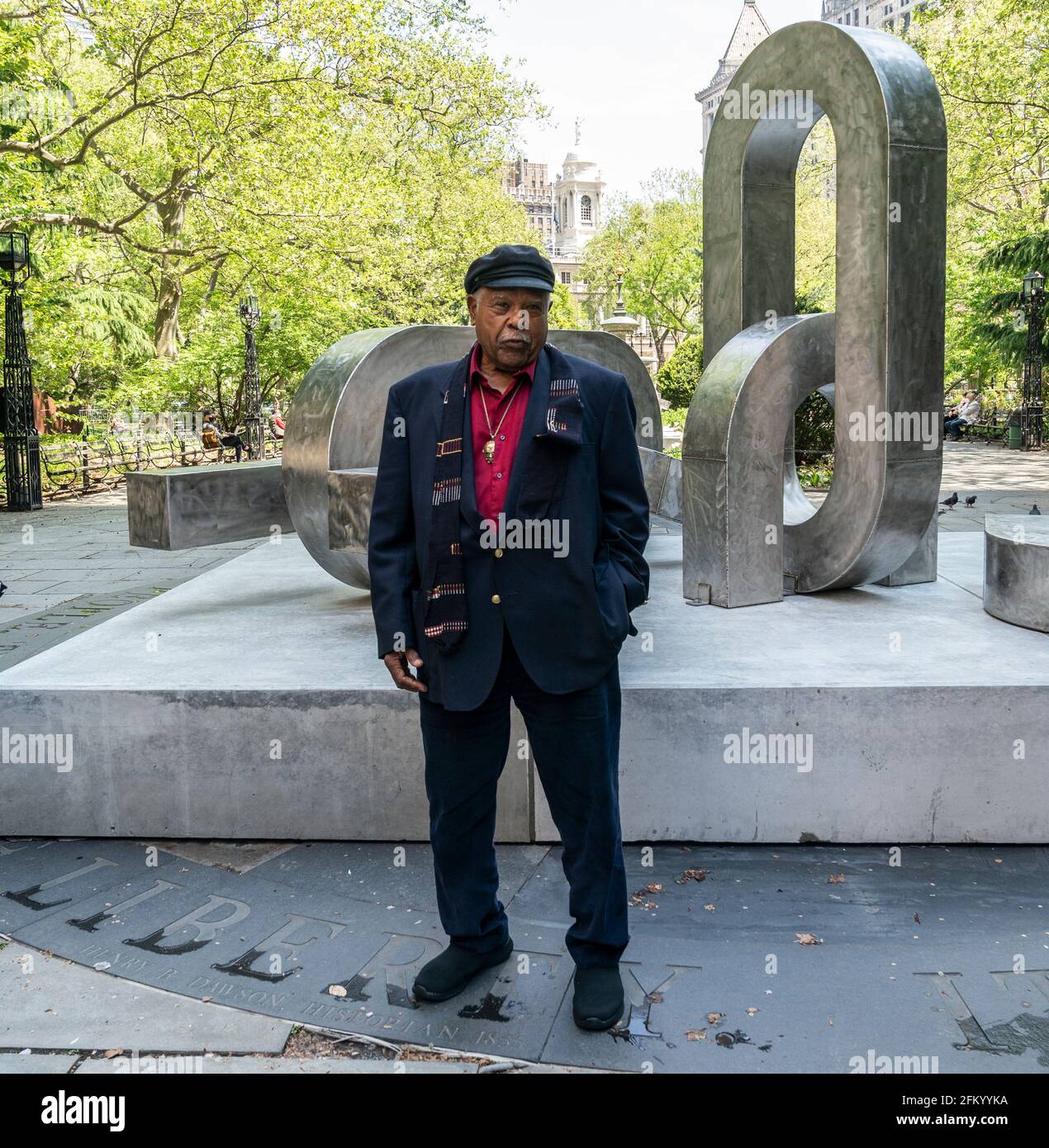 New York, NY - May 4, 2021: Artist Melvin Edwards attends unveiling of ...