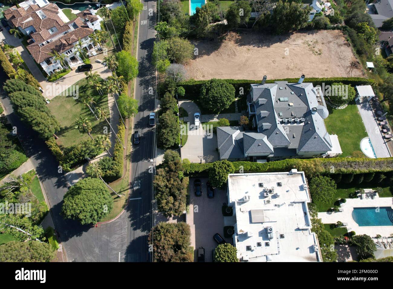 An aerial view of mansion owned by LeBron James, Sunday, May 2, 2021 ...