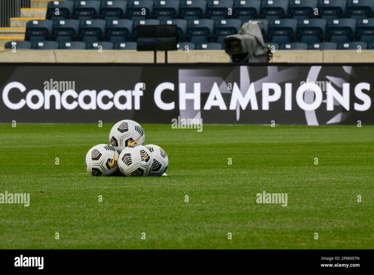 CONCACAF pregame soccer balls with signage. the Philadelphia Union ...