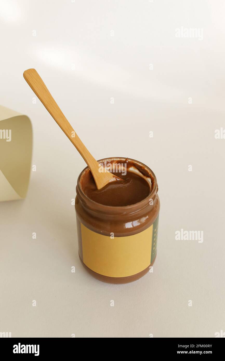 Texture close up Almond Butter or Peanut butter Stock Photo - Alamy