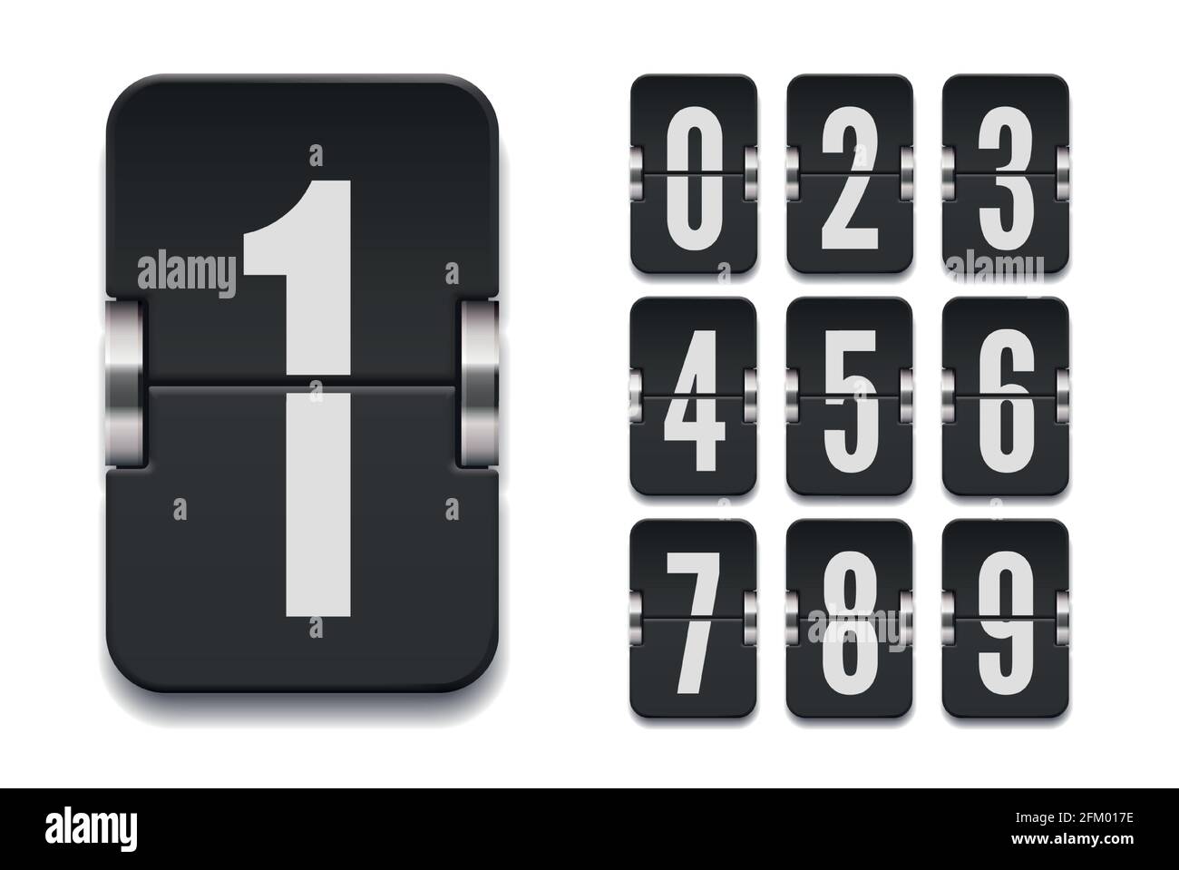 Numeric Flip Scoreboard Set With Shadows For Black Countdown Timer Or