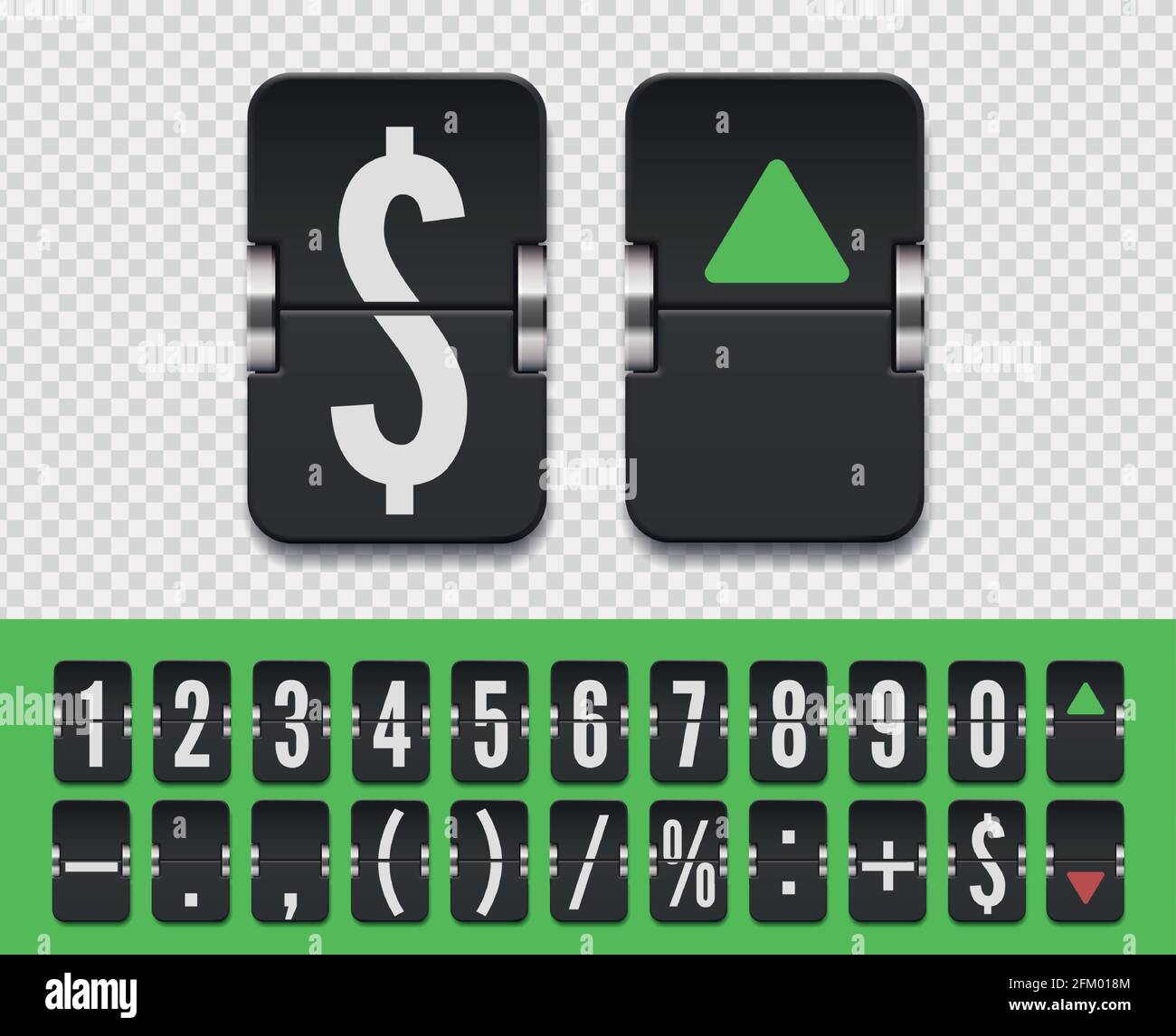 Stock exchange vector mechanic board. Flip number and symbol scoreboard ...