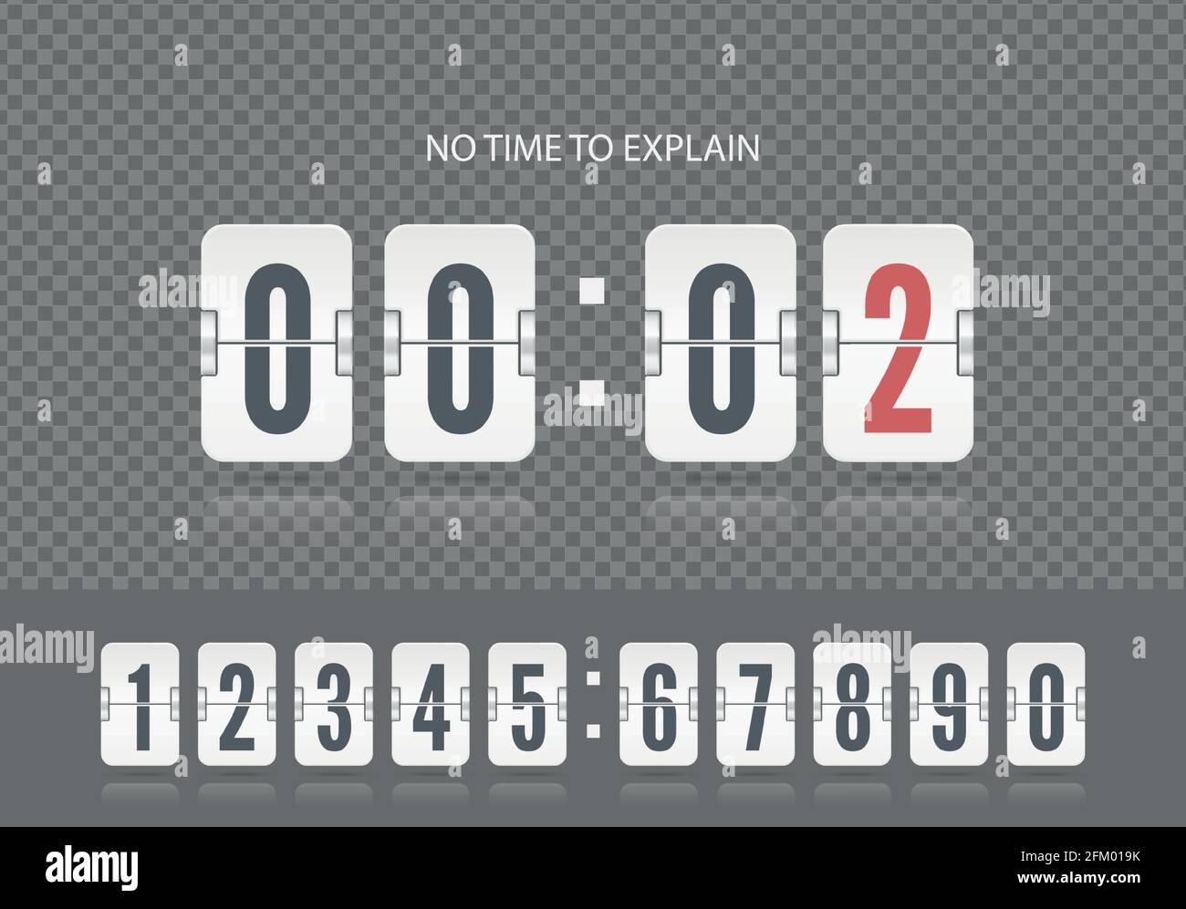 Last second illustration concept. White scoreboard number floating font ...