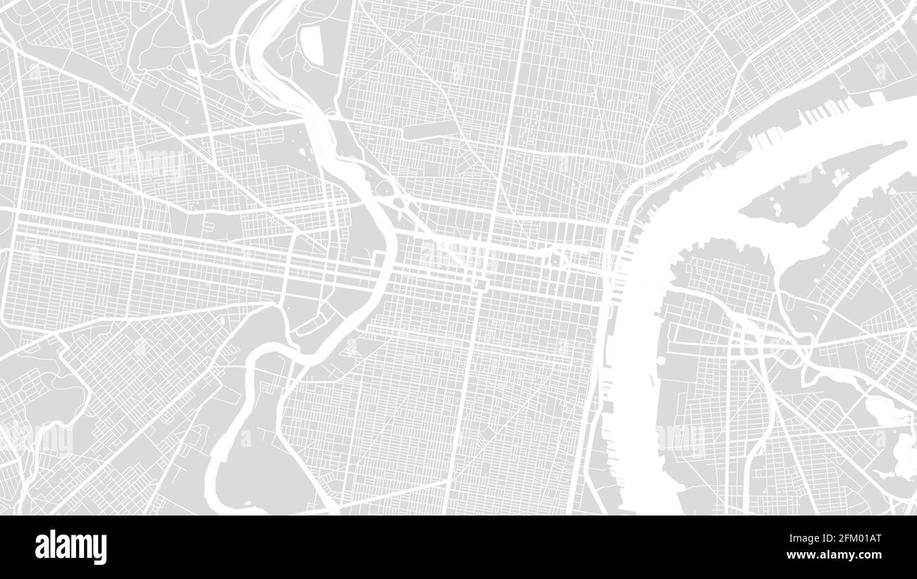 Light grey and white Philadelphia city area vector background map ...
