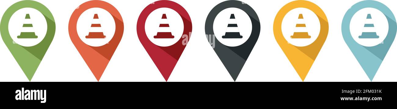 coloured work or warning pin Stock Vector Image & Art - Alamy