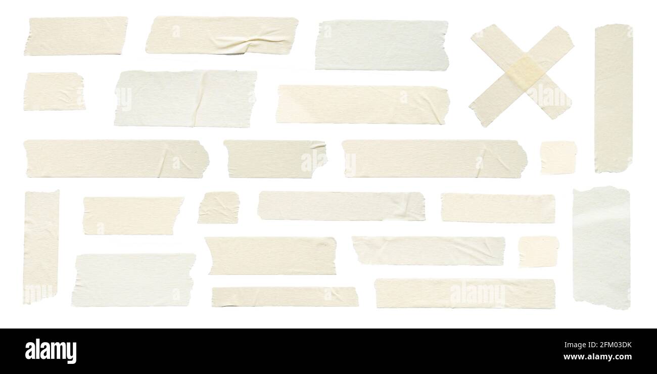 Close up of adhesive tape wrinkle set on white background Stock Photo ...