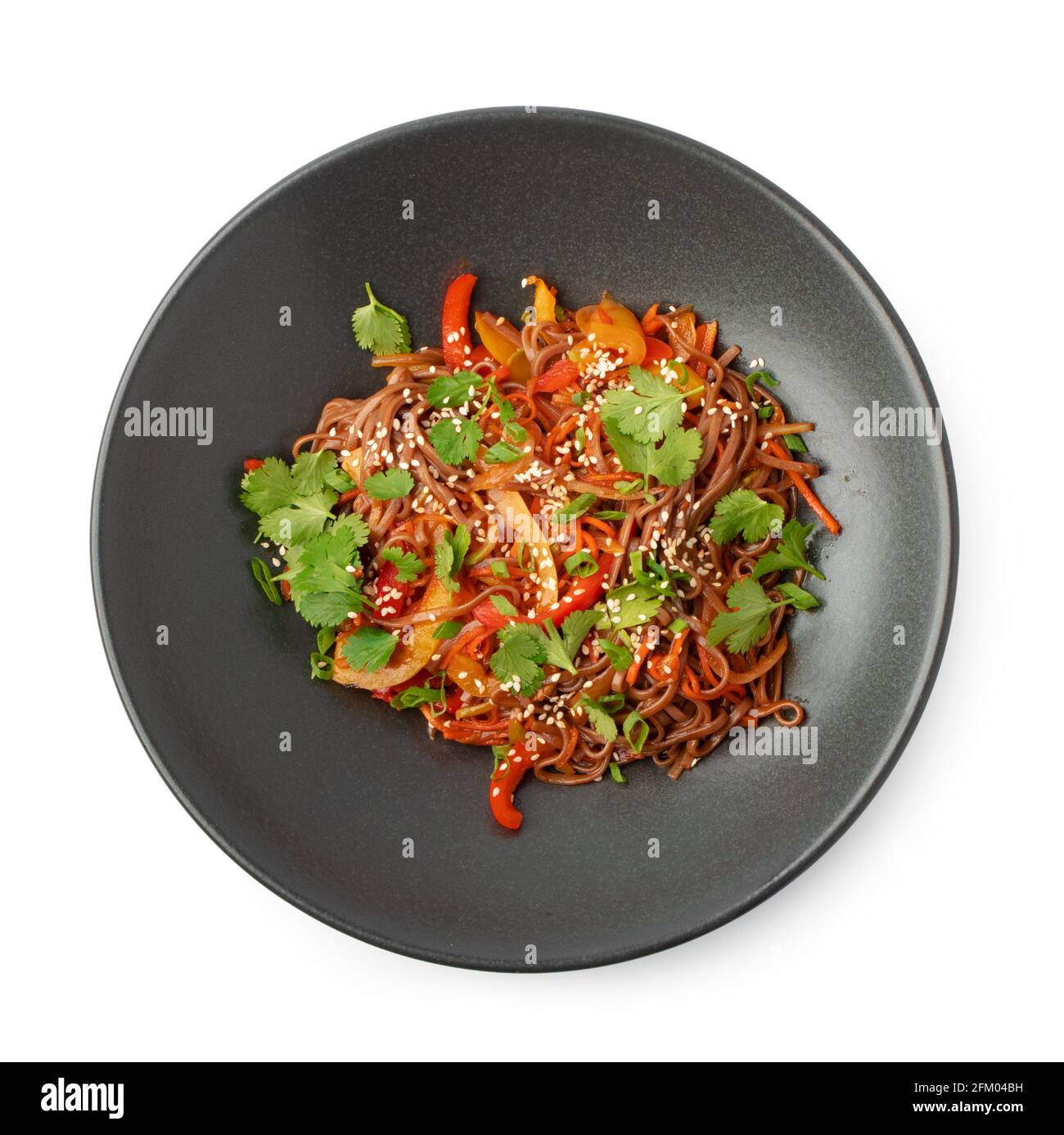 Bowl with asian wok noodles isolated on white Stock Photo - Alamy