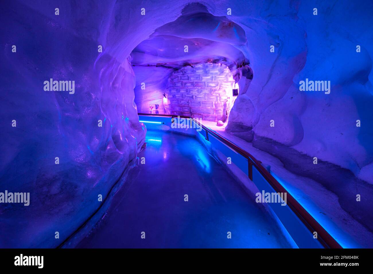 Titlis, Engelberg, Switzerland - Aug 27, 2020: glacier cave of Titlis ...