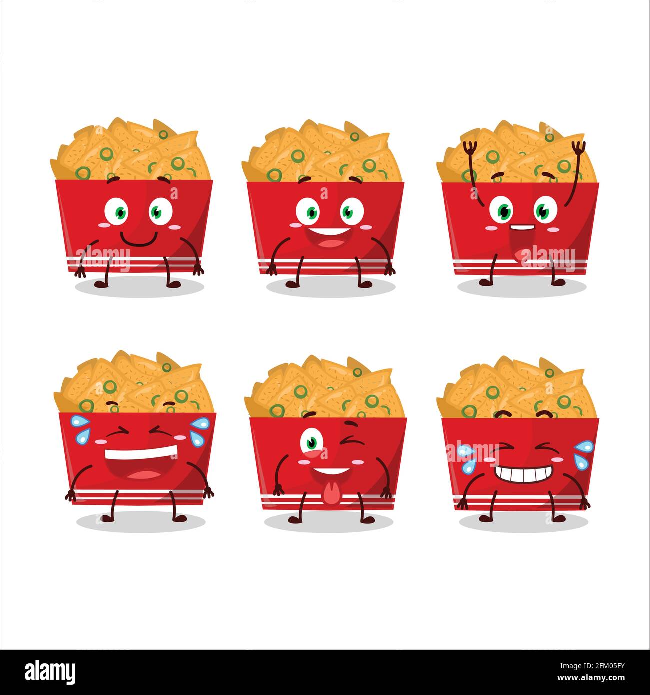 Cartoon character of nachos with smile expression. Vector illustration ...