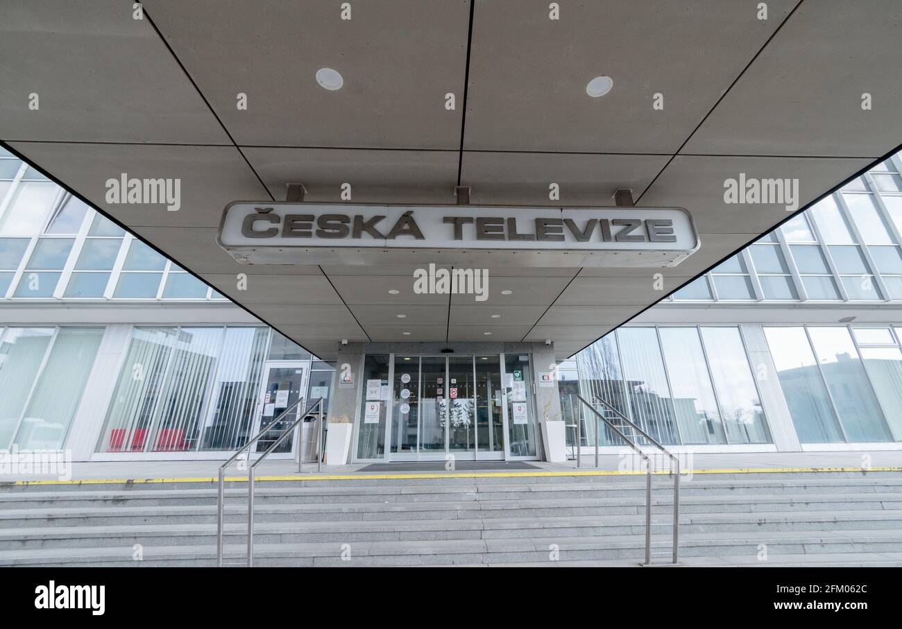 The main building of the Czech Television (Ceska televize; CT), a ...