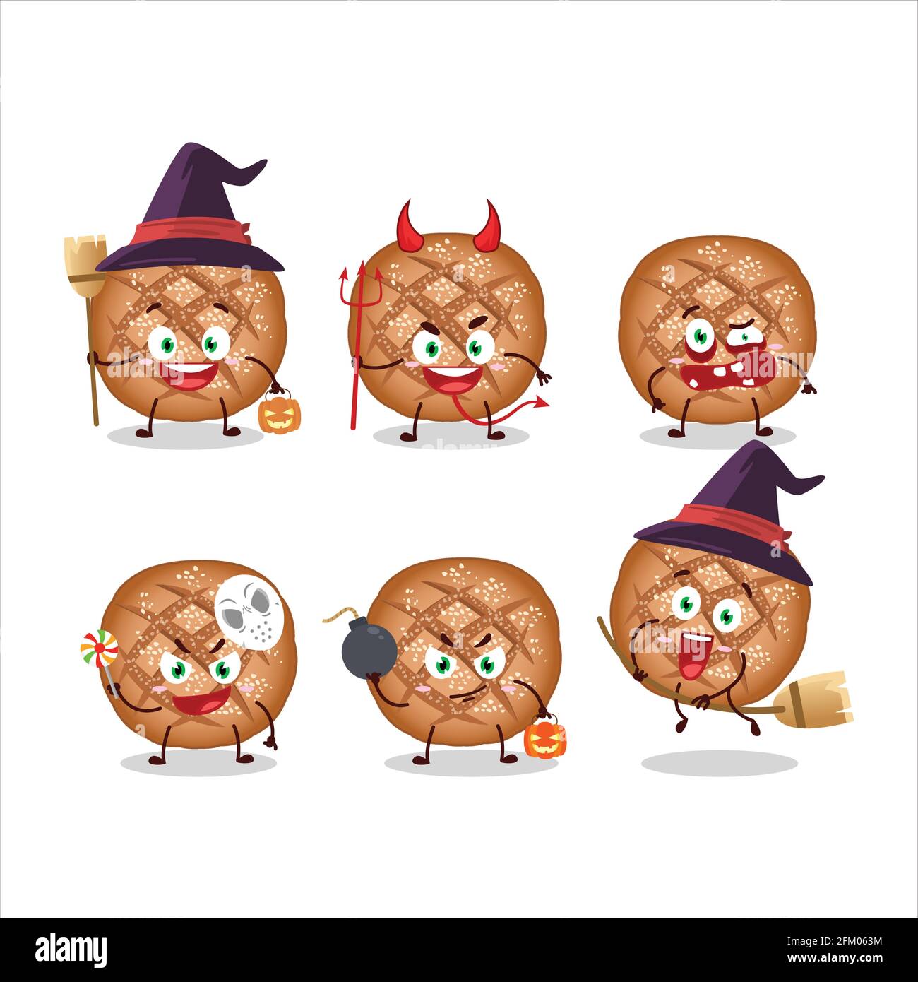 Halloween expression emoticons with cartoon character of round dark ...