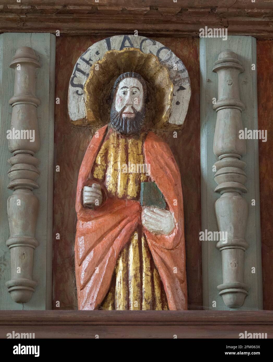 Polychrome statue of Saint Jacob, Chapelle Saint Adrien (XVI century ...
