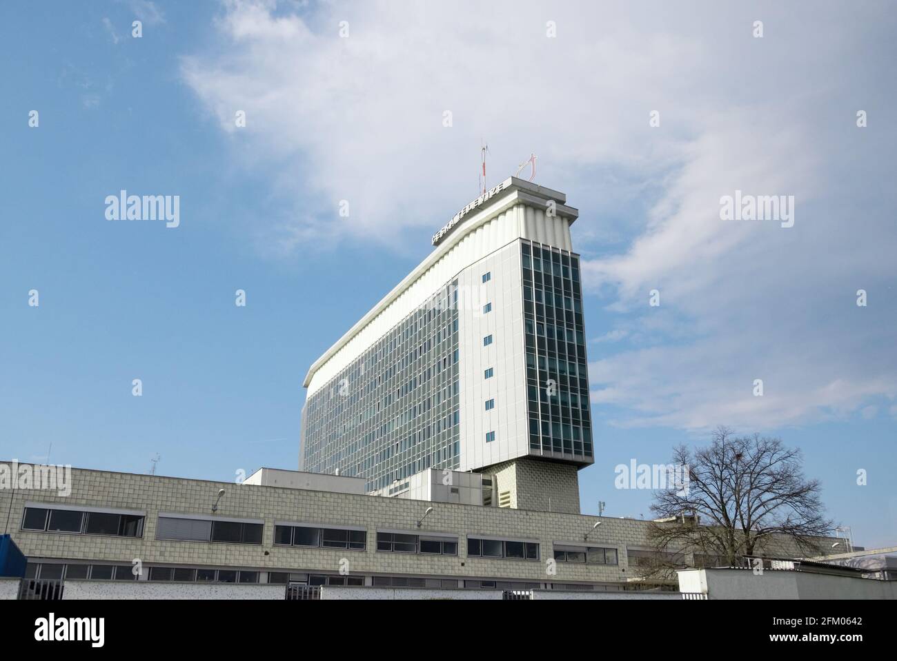 The main building of the Czech Television (Ceska televize; CT), a ...