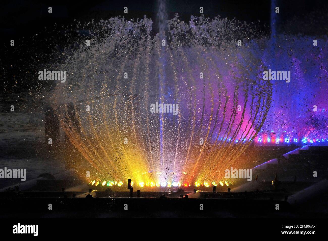 VINNYTSIA, UKRAINE - MAY 4, 2021 - The Roshen multimedia fountain is ...