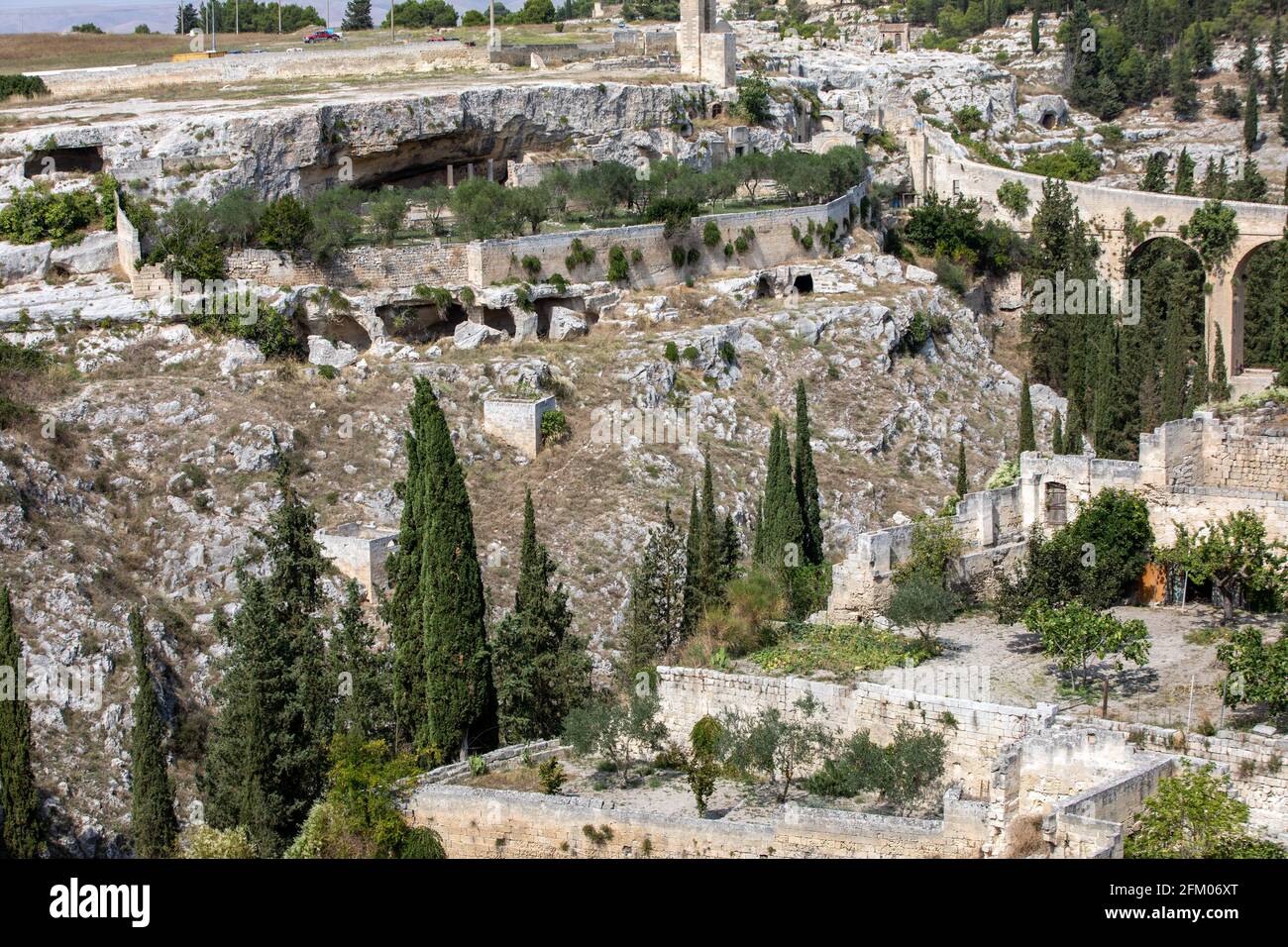 Gravina in Puglia, with the Roman two-level bridge that extends over ...