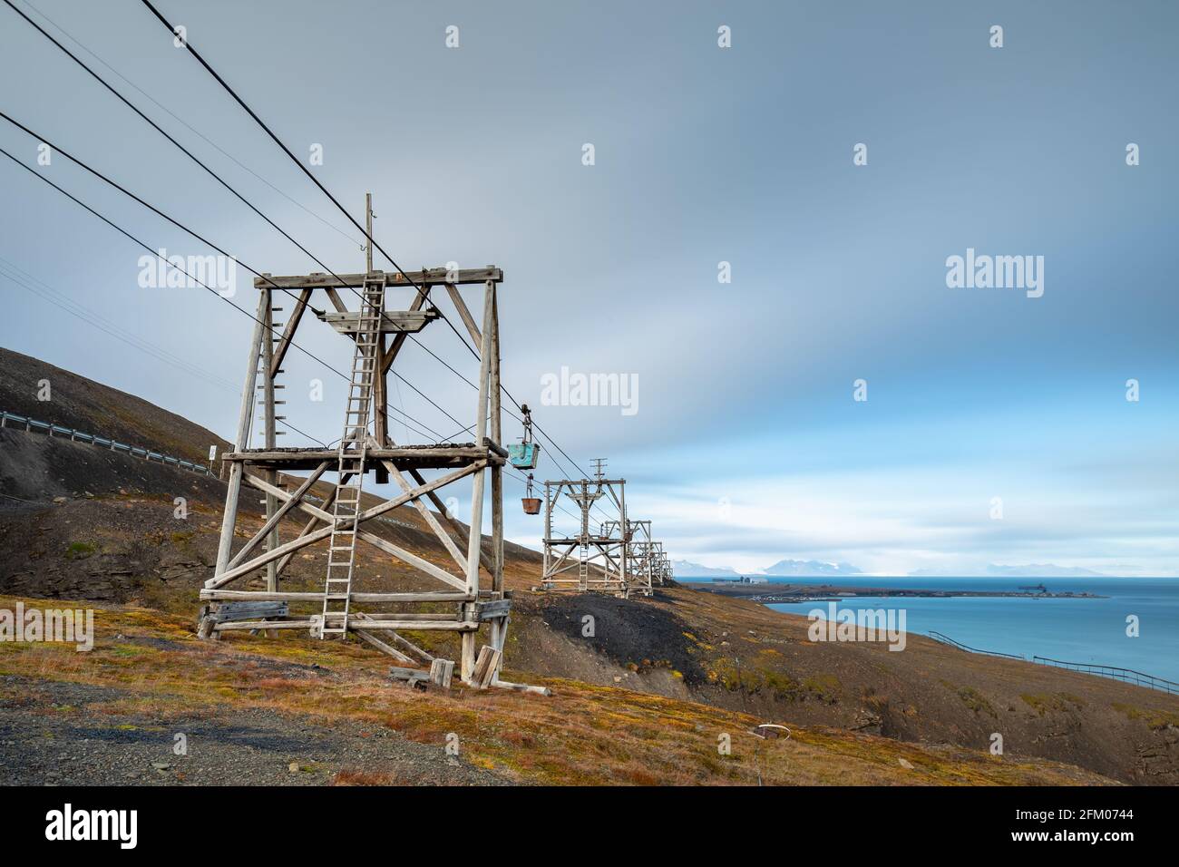 Old cableway for transporting coal from mines in Longyearbyen - the ...