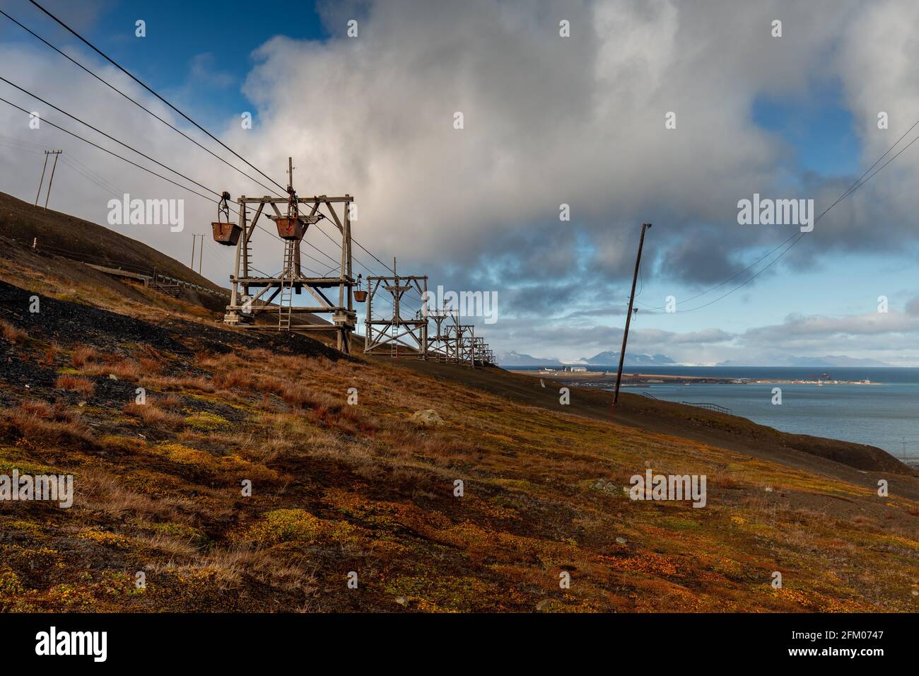 Old cableway for transporting coal from mines in Longyearbyen - the ...