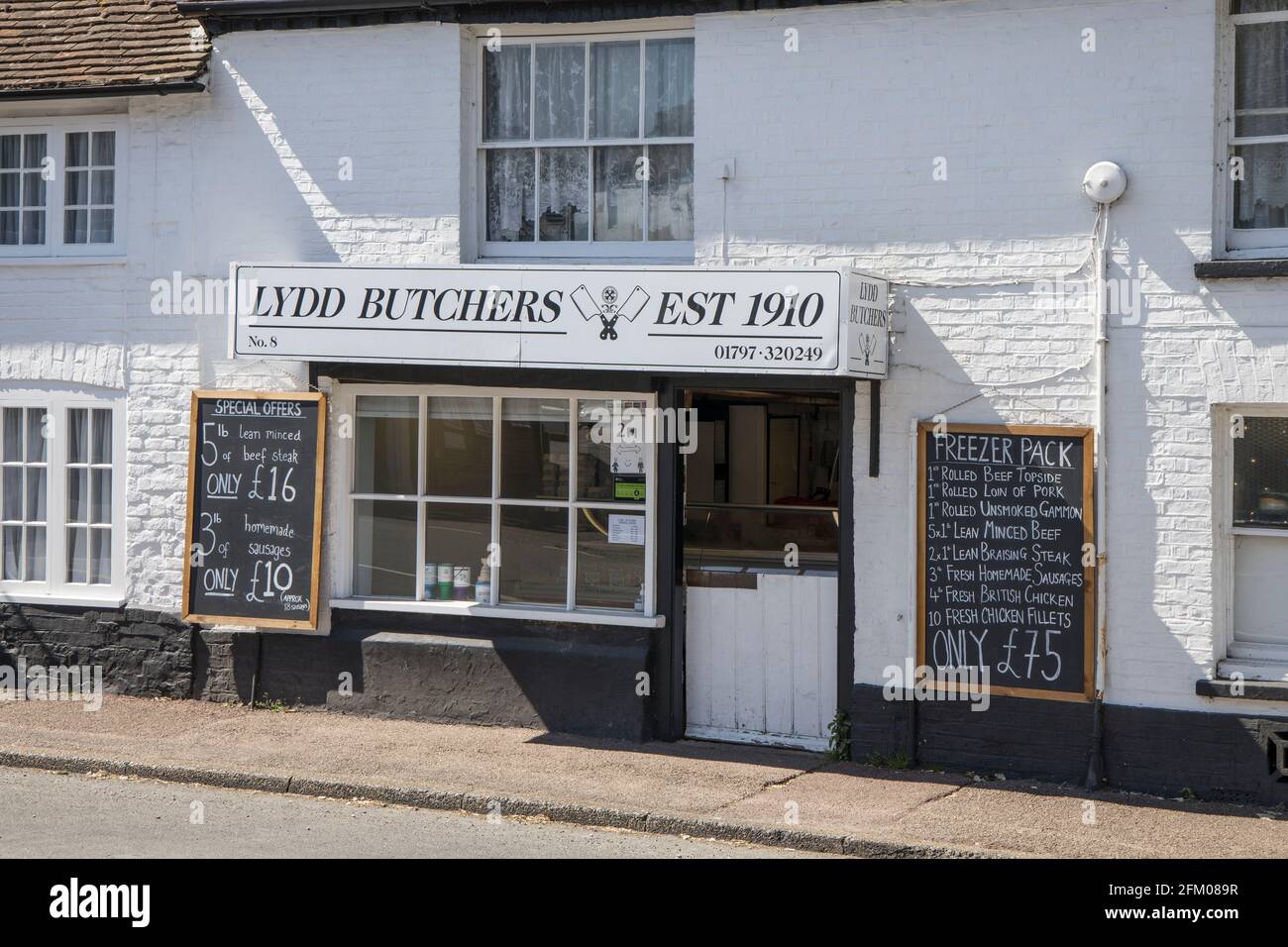 lydd butchers shop established in 1910 in lydd Kent Stock Photo - Alamy