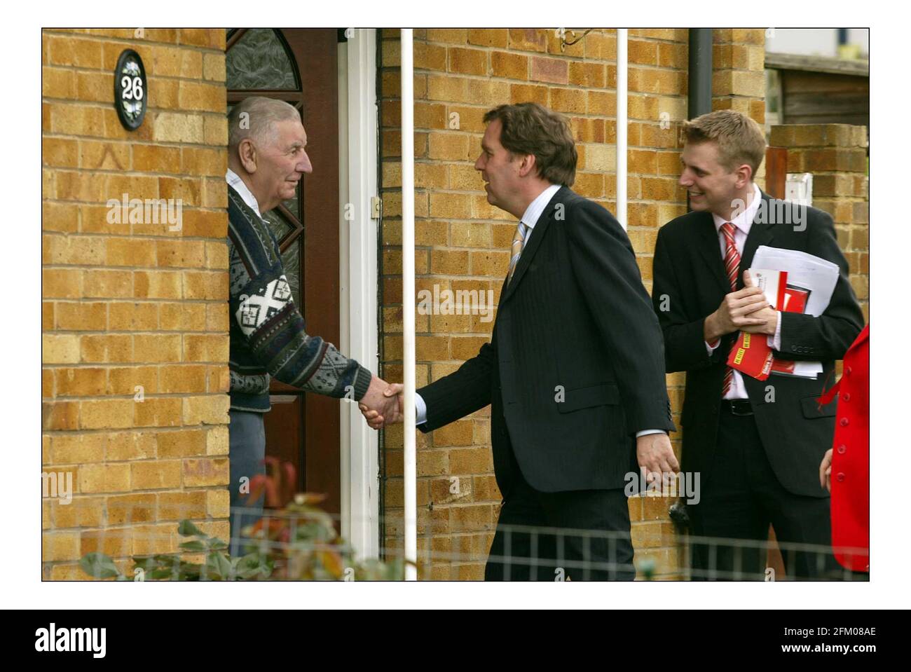 Alan Milburn Knocking on doors in Watford with Clair Ward (in Red ...