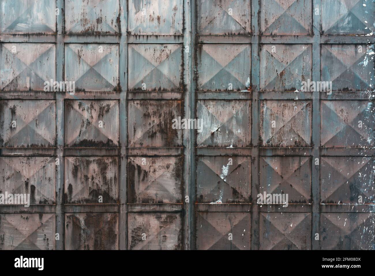 Texture of old worn metal gate as background, industrial pattern of ...