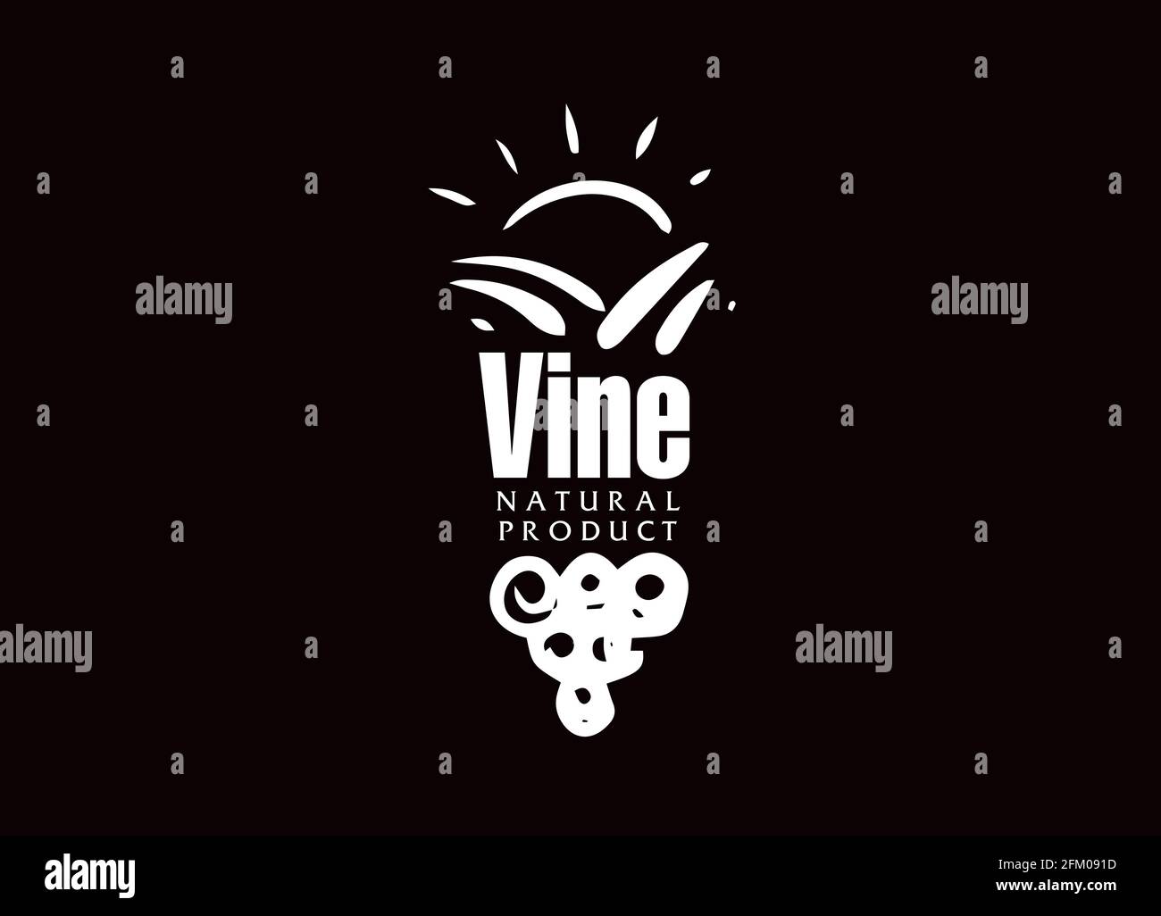 Vector logo drawn by hand. Landscape of vineyards for making wine Stock ...