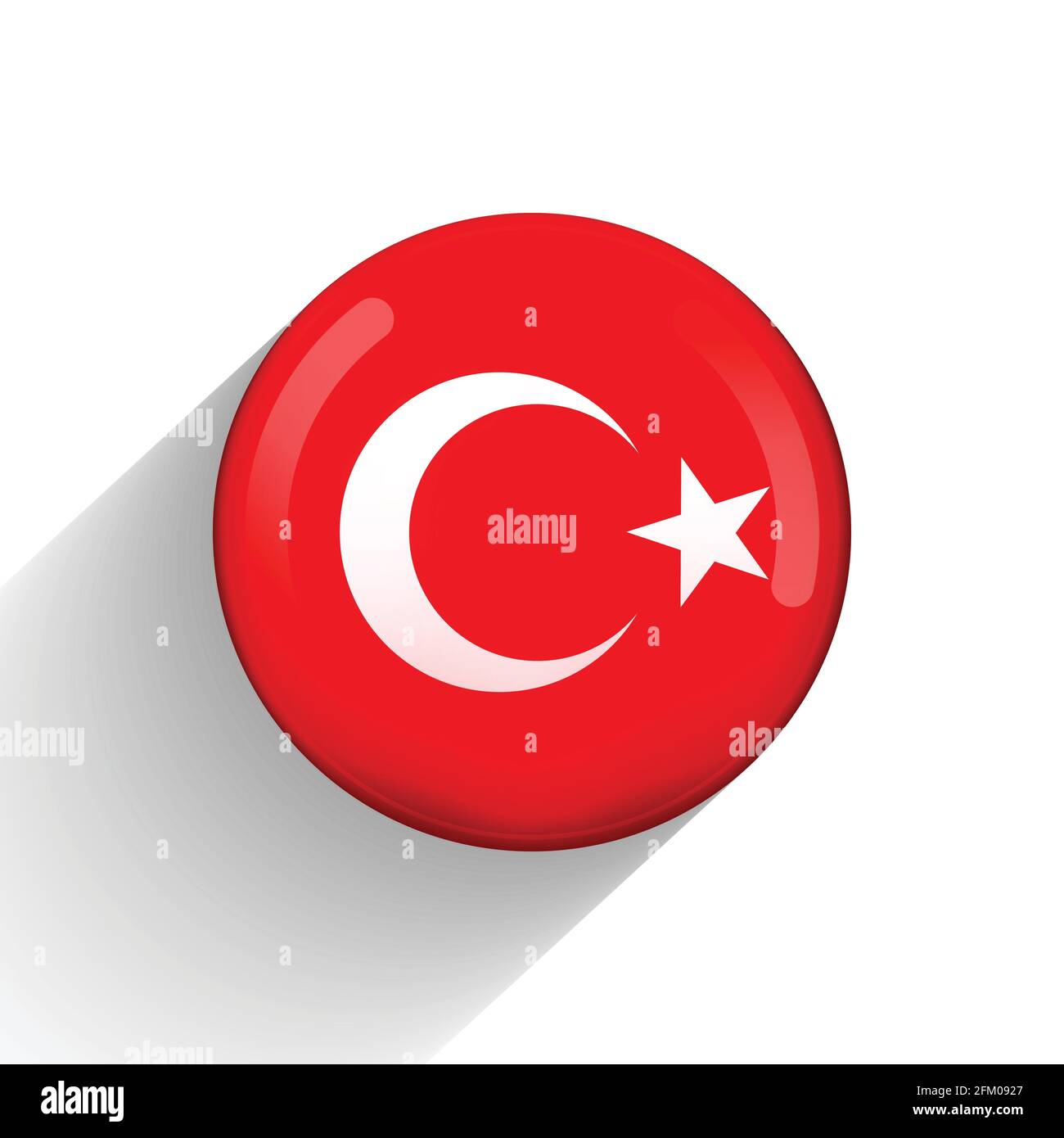 Glass light ball with flag of Turkey. Round sphere, template icon ...