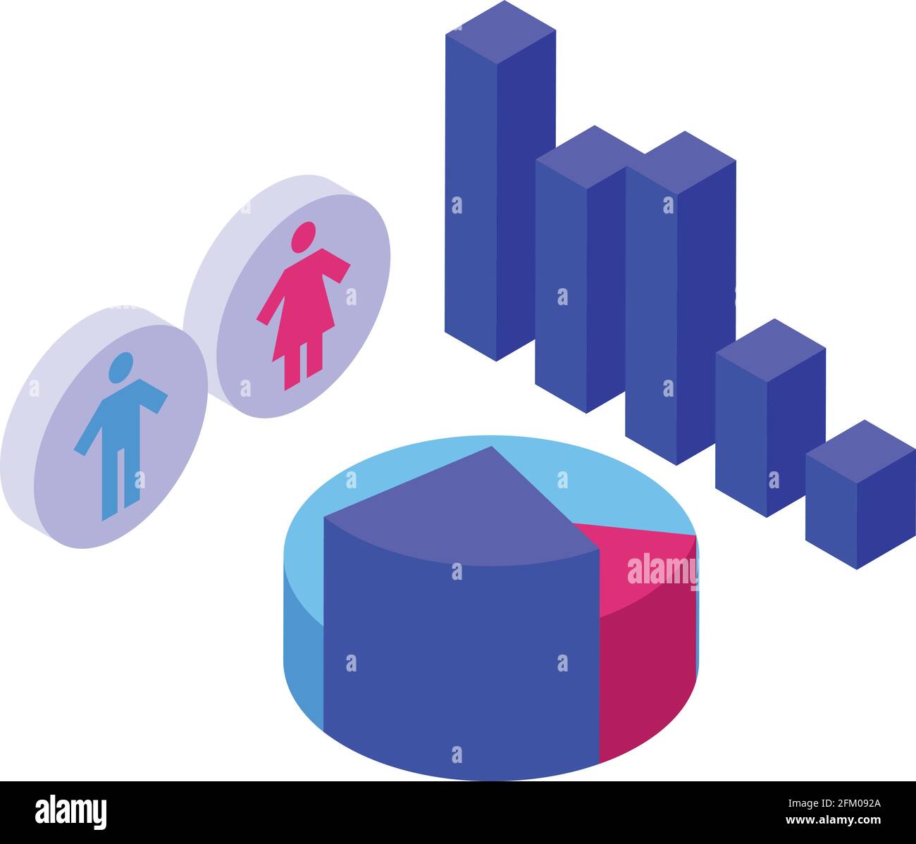 Analysis customer market icon. Isometric of Analysis customer market ...