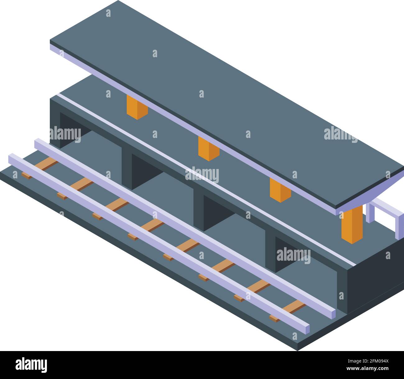 Train stop icon. Isometric of Train stop vector icon for web design ...