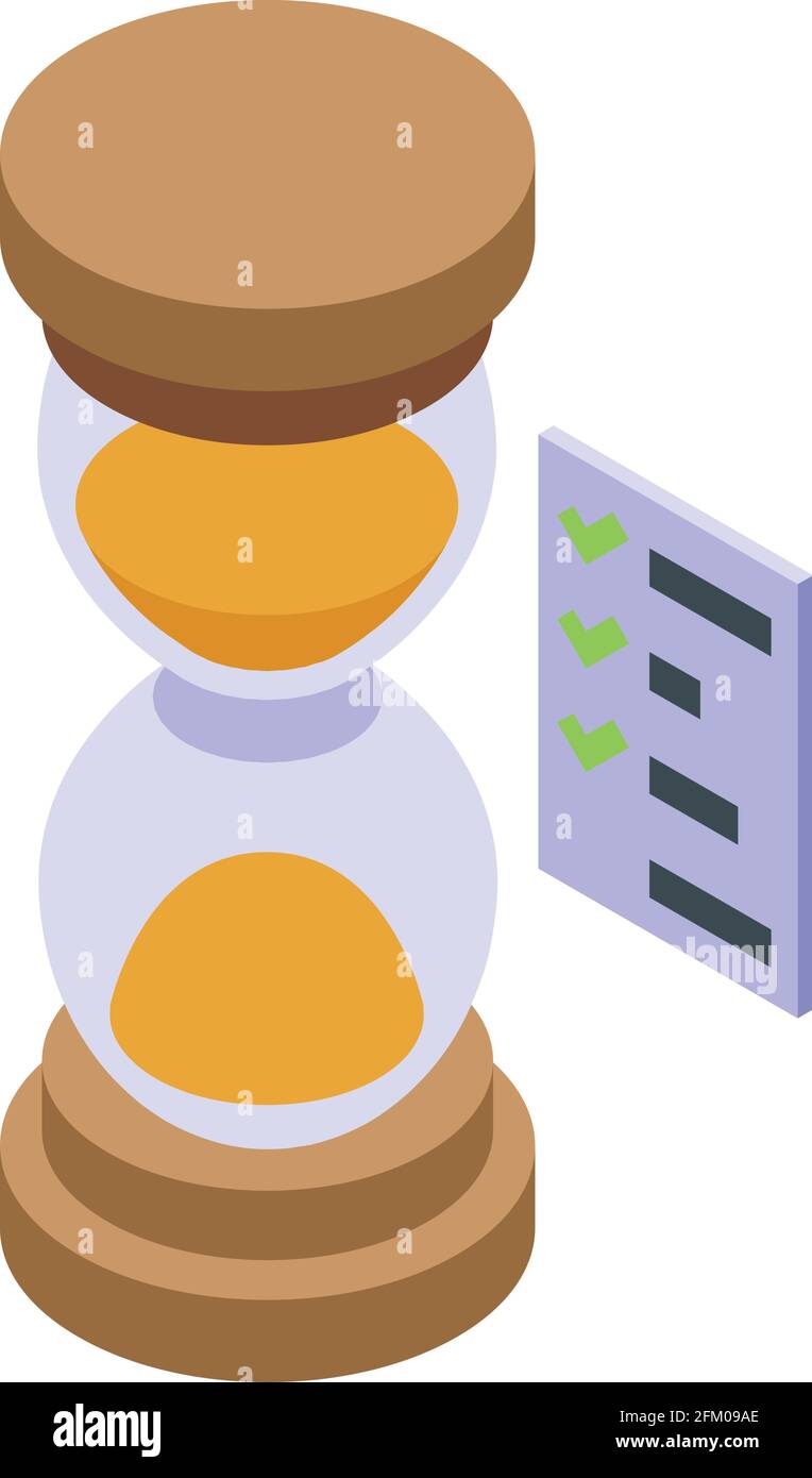 Tasks time icon. Isometric of Tasks time vector icon for web design ...