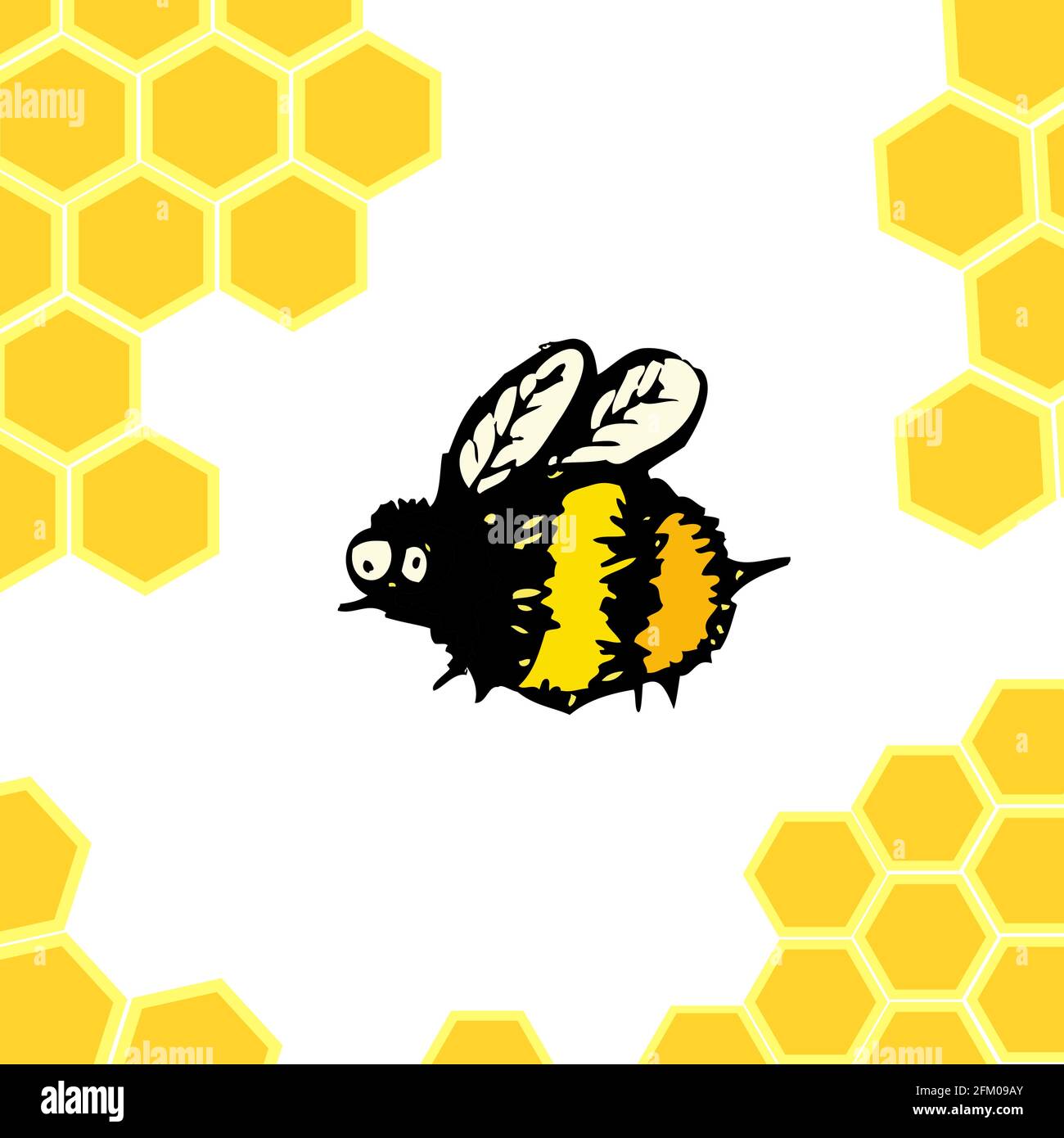 Cute funny cartoon bees. Vector illustration Stock Vector Image & Art ...