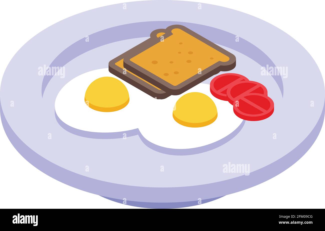 Breakfast time icon. Isometric of Breakfast time vector icon for web ...