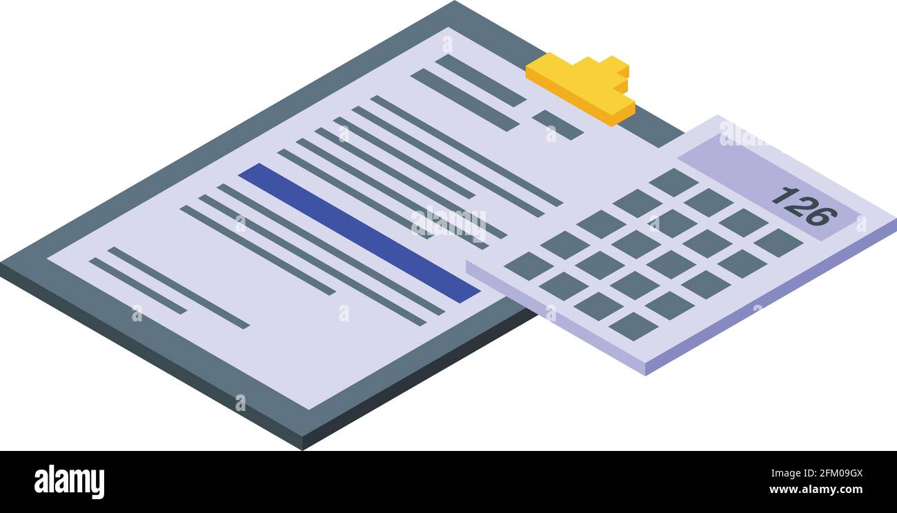 Document assistant icon. Isometric of Document assistant vector icon ...