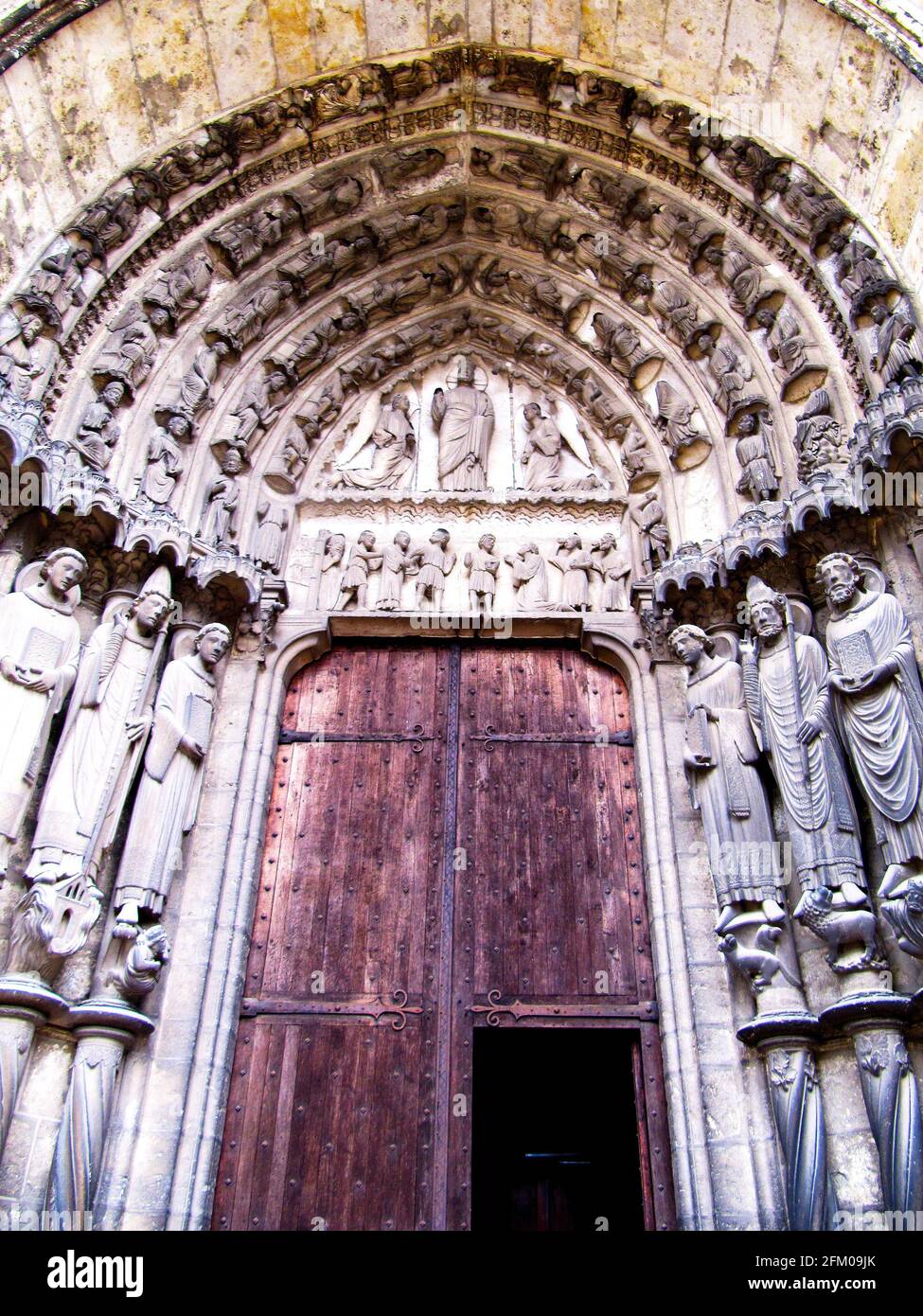 Entrance to the Cathedral of Our Lady of Chartres, Eure et Loir ...