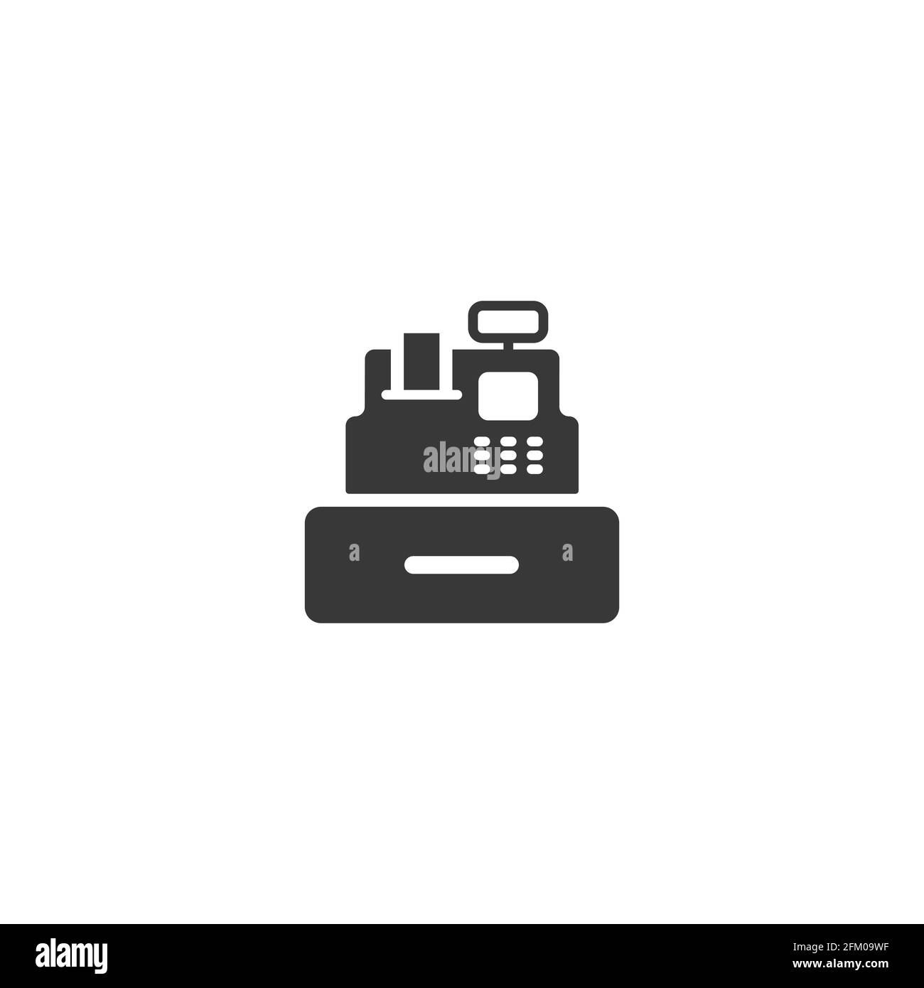 Cash register on white background. Cashier machine. Isolated icon ...