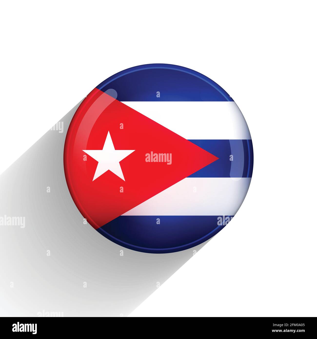 Glass light ball with flag of Cuba. Round sphere, template icon. Cuban ...