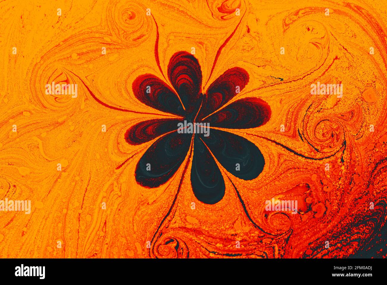 Creative ebru art background with abstract paint. Marbling texture ...