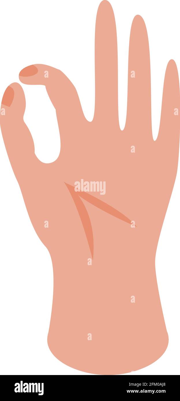 Three fingers ok icon. Isometric of Three fingers ok vector icon for ...