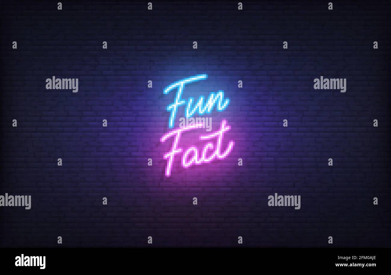 Fun Fact neon sign. Glowing neon lettering Fun Fact template Stock ...
