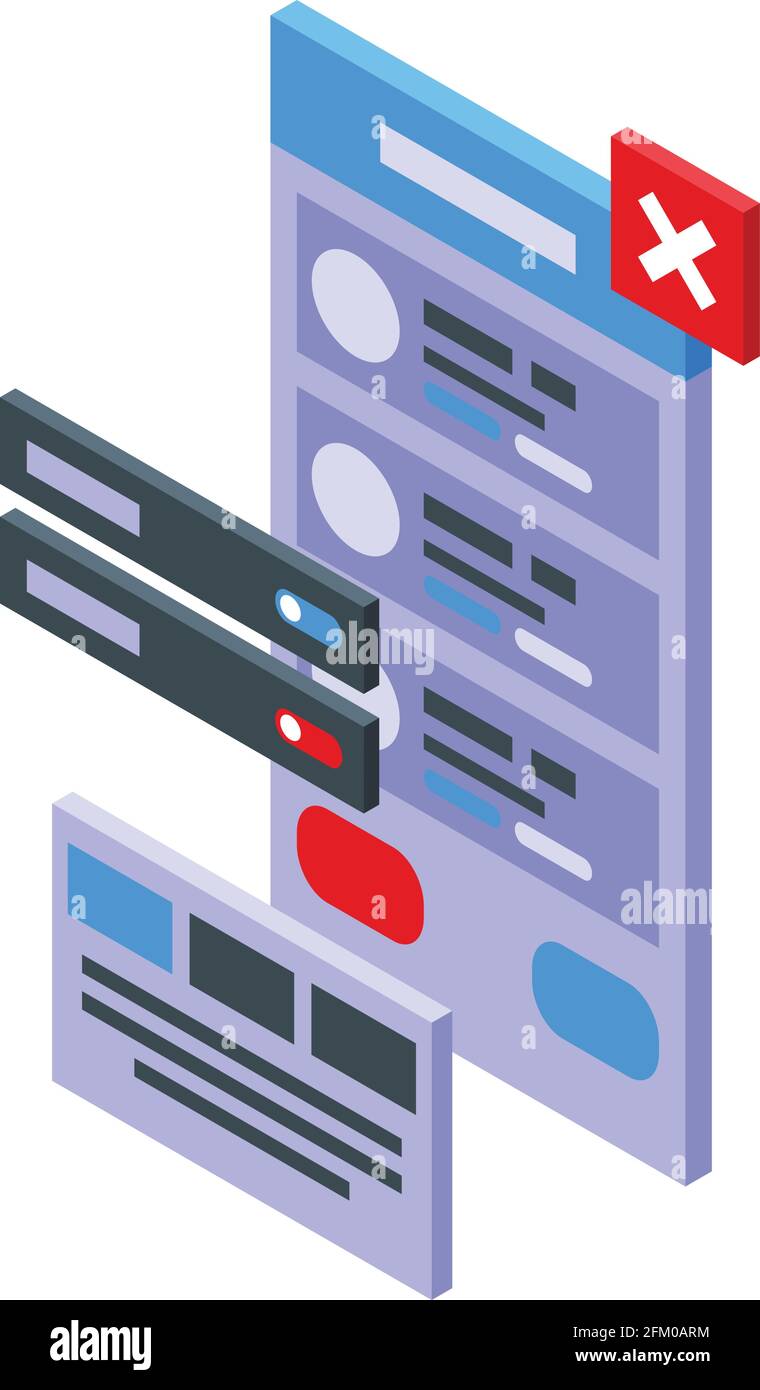 App interface icon. Isometric of App interface vector icon for web ...