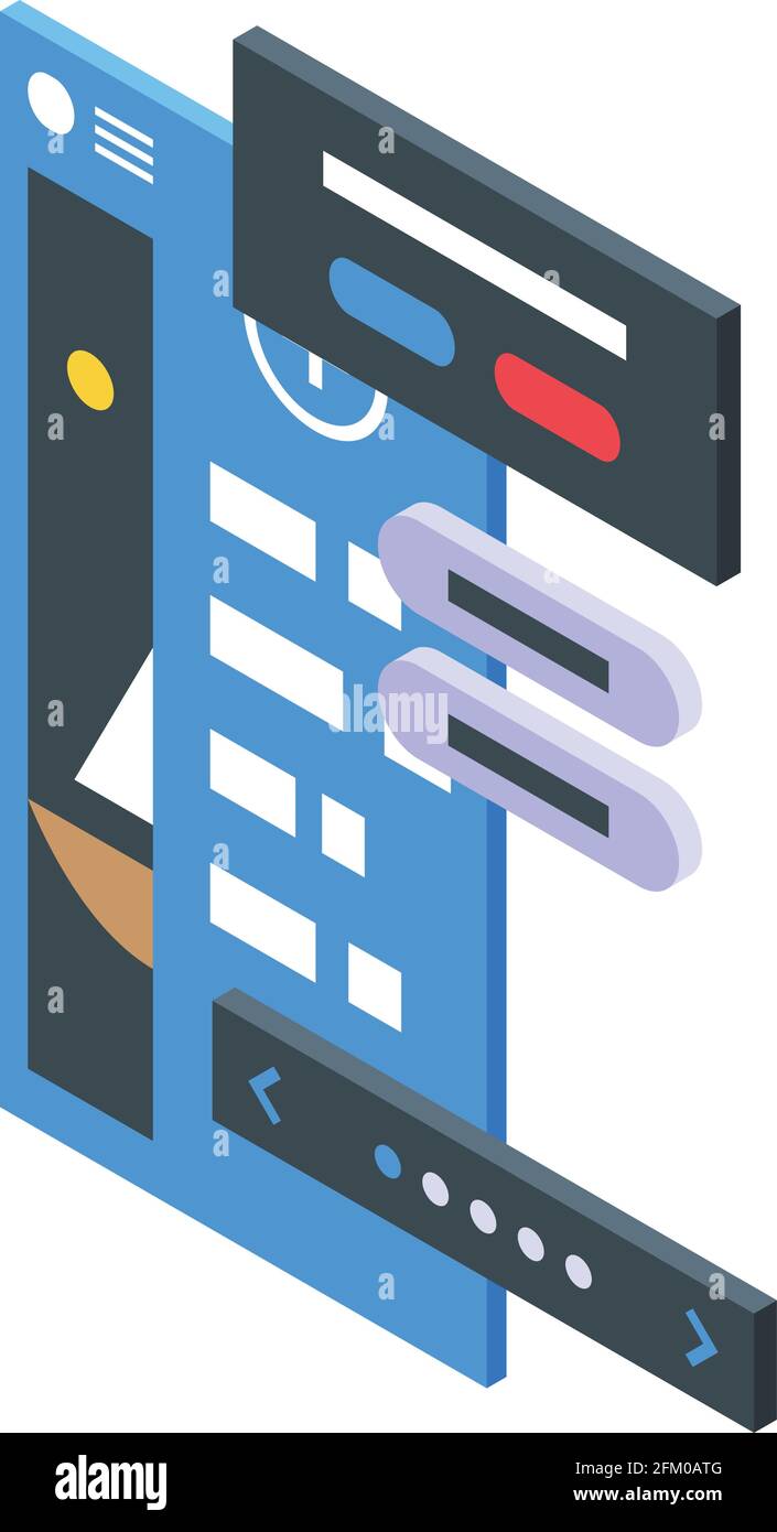 Digital interface icon. Isometric of Digital interface vector icon for ...
