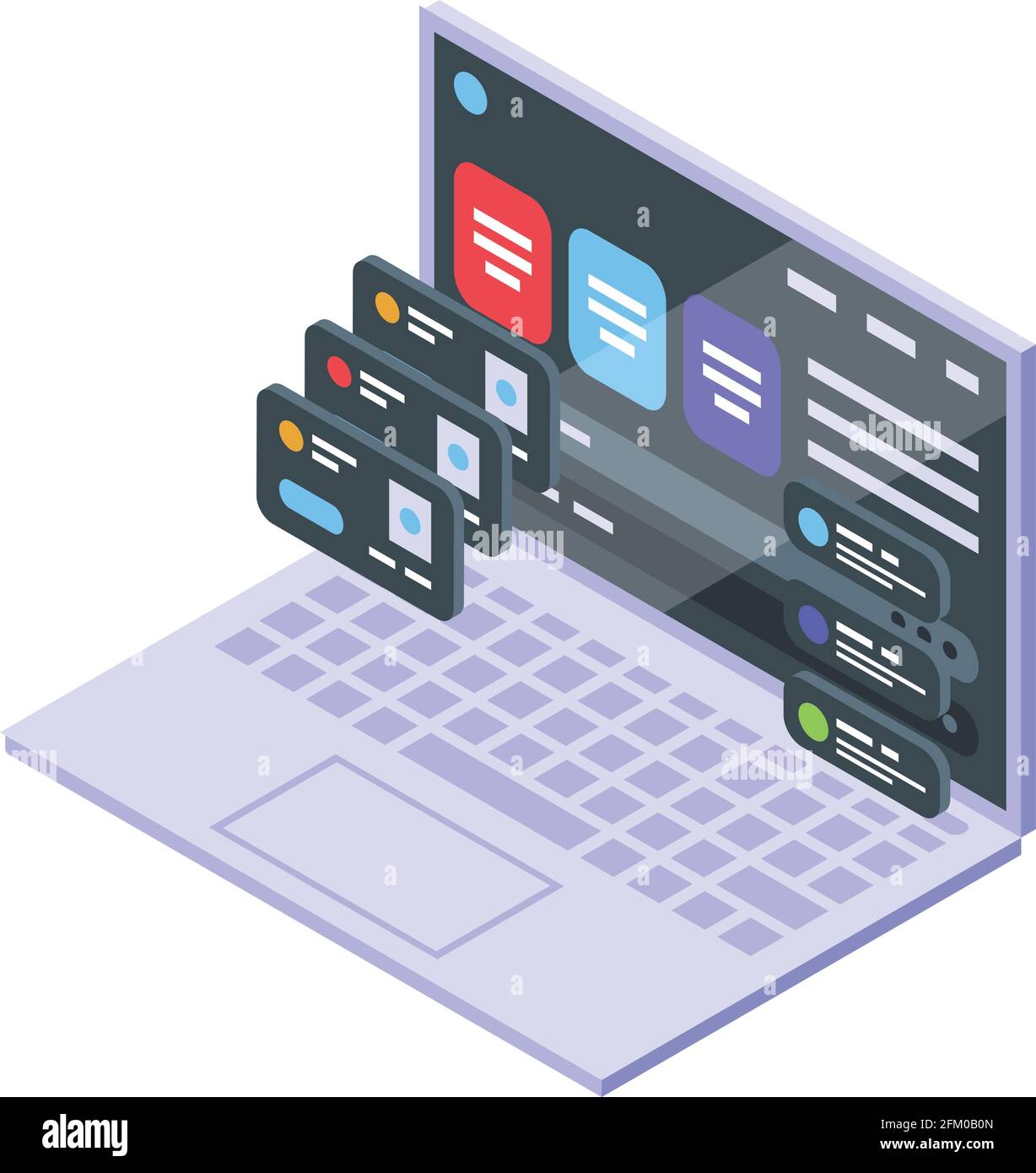 Development interface icon. Isometric of Development interface vector ...